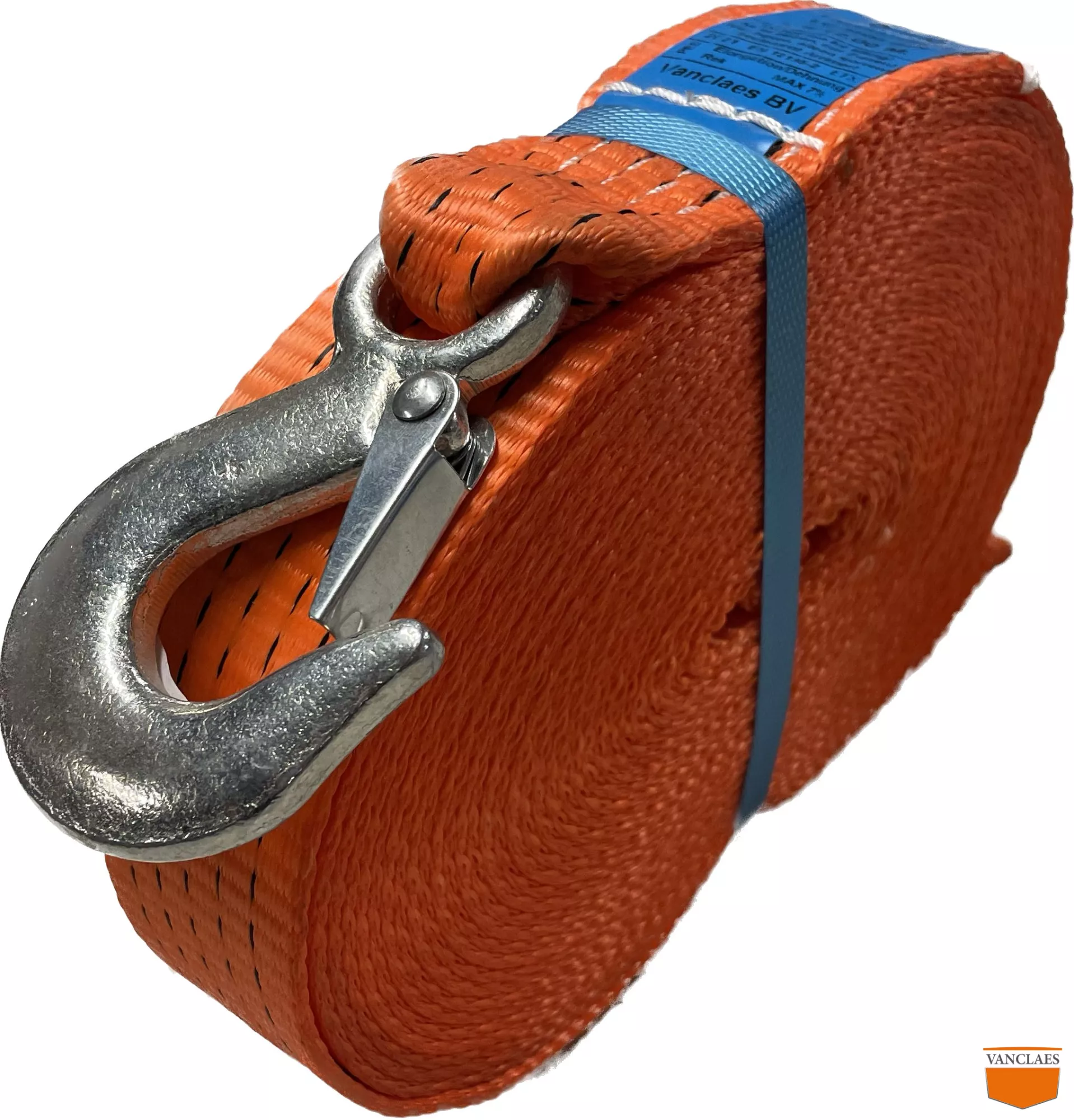 Vanclaes orange winch belt (6,0mx50mm) incl. Hook - Manual winch ...